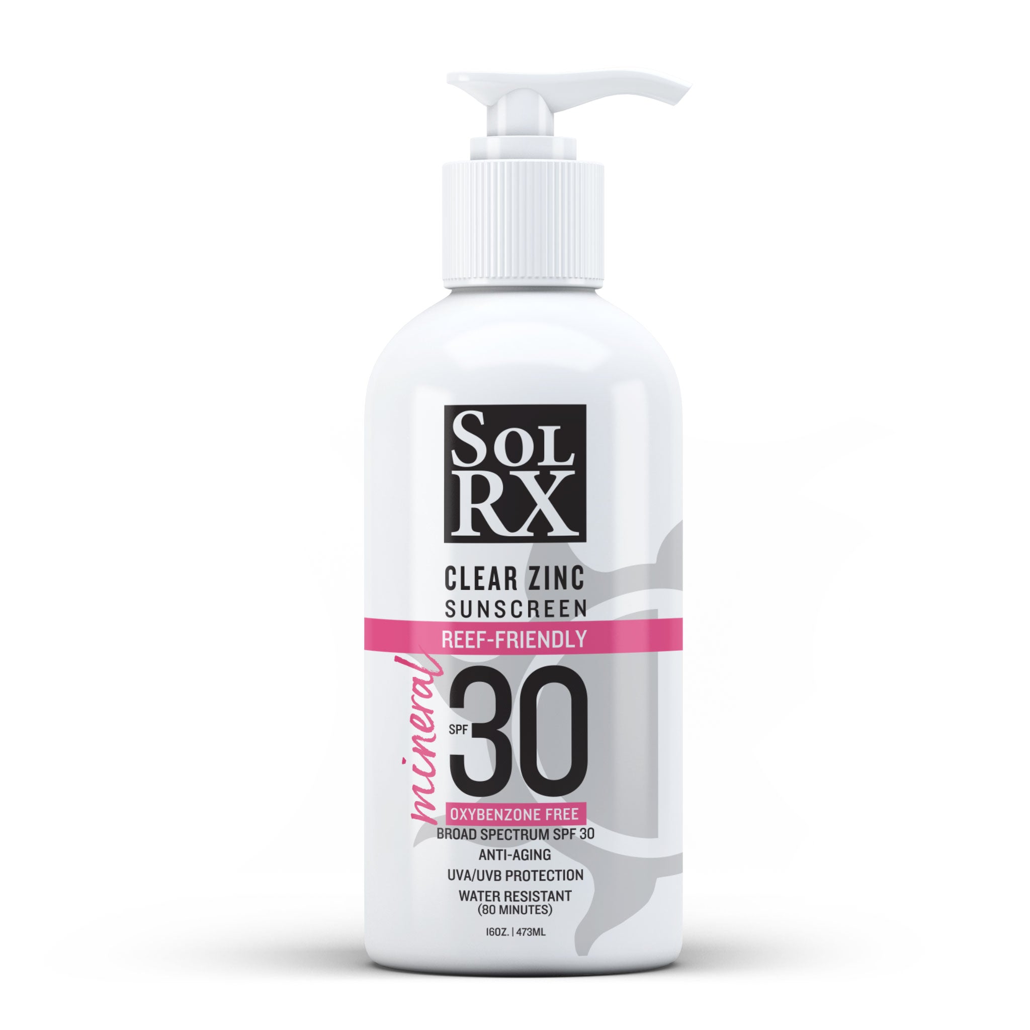 SolRX MINERAL SPF 30 Zinc Sunscreen - Reef Friendly 16oz Pump – SolRX ...